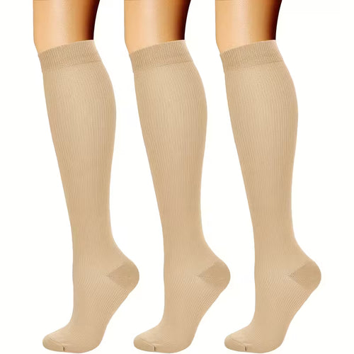 Beige compression socks 3 pack